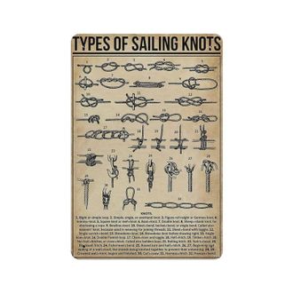 Hdadwy Segelboot Knoten Metallblechschild Wissen Poster Metall Wandschild Vintage Wandkunst Dekor Kunstwerk Druck Geschenk f&uuml;r Zuhause Gesch&auml;ft B&uuml;ro Garten G