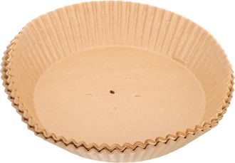 Cabilock 50stücke Backpapier Halter Für Heißluftfritteuse Runde Papiereinlage Antihaftbeschichtet Hochtemperaturbeständig Ölabsorbierend Für Backen Braten Frit