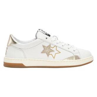2Star Wei&szlig;e Ledersneaker mit Goldenen Details - - Shoes - Damen - Wei&szlig; - 36 EU