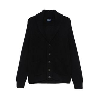 Drumohr Ribbed-knit Shawl-collar Cardigan