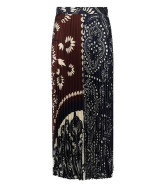 Weekend by Max Mara JUPE MIDI MILORD BLEU ET MARRONE MAX MARA WEEKEND