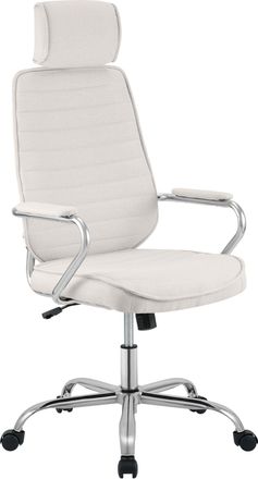 Clp Bürostuhl ergonomisch Rako, Schreibtischstuhl höhenverstellbar drehbar Stoffbezug, Rückenlehne mit Kopfstütze, Armlehnen gepolstert, Farbe:beige