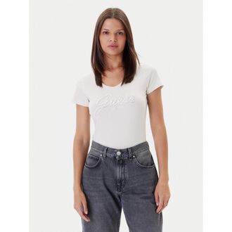 Guess T-Shirt W5YI46 J1314 &Eacute;cru Slim Fit