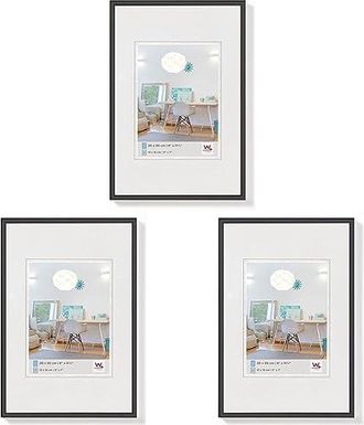 Walther Design KV824B New Lifestyle Kunststoff Bilderrahmen, 18x24 cm, schwarz (Packung mit 3)