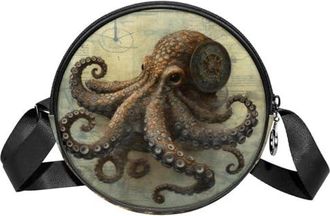 Generic Petit sac &agrave; bandouli&egrave;re Circle pour femme, petit sac &agrave; bandouli&egrave;re avec fermeture &eacute;clair, bretelles r&eacute;glables, sac &agrave; main rond d&eacute;contract&eacute; pour femmes