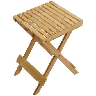 DOITOOL Kleiner Faltbarer Bambus hocker Stabiler Sitz f&uuml;r Zuhause und Badezimmer Kompakt Leicht Robust f&uuml;r Schuhe Wechseln und Unterwegs Naturfarben