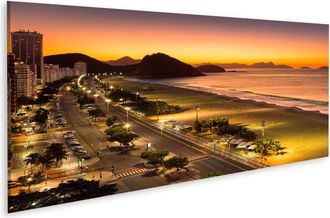 Islandburner Bild auf Leinwand Copacabana Strand Morgend&auml;mmerung Rio De Janeiro Brasilien Bilder Wandbilder Poster