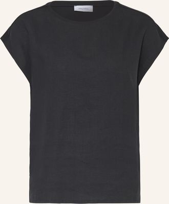 Darling Harbour Darling Harbour T-Shirt Im Materialmix Mit Leinen schwarz