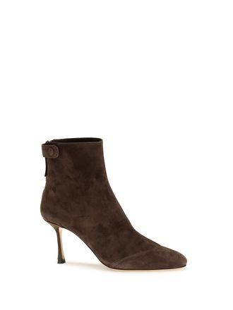 Francesco Russo Womens Suede Ankle Boots Cacao