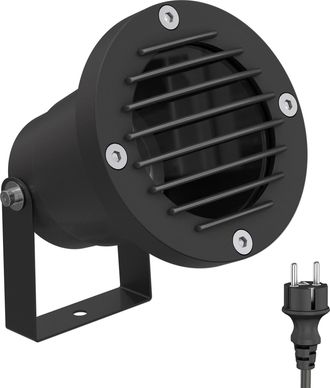 LEDs Com Gartenstrahler DUK, Gitter für außen, IP65, Stecker, schwarz, 1x GU10 max. 15W