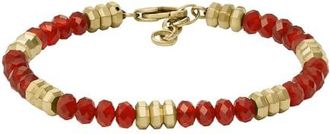 Fossil Bracelet de perles All Stacked Up en agate, rouge, pour homme, JF04606710, Rouge