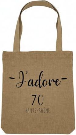 Fabulous Sac Shopping Tote Bag Aspect Lin - JAdore 70 Haite Saone Departement France Region Vesoul - Sac de Courses Toile Epaisse 360g Beige Naturel Cabas Port