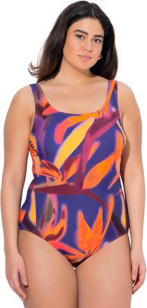 Ulla Popken Damen große Größen Übergrößen Plus Size Badeanzug, ohne Softcups, Rundhalsausschnitt Nachtblau 46+ 837454850-46+