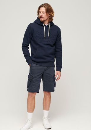 Superdry Cargobermudas SUPERDRY CORE CARGO SHORT, Herren, Gr. 38, N-Gr, blau (eclipse navy), Web, Obermaterial: 100% Baumwolle, unifarben, straight fit knielan
