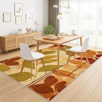 Generic Couleur Claire Lavable en Machine Tapis Salon Motifs collages Combinaisons, 140 x 200 cm Doux Tapis de Sol Pelucheux Dessous Antid&eacute;rapant, Entree Inte