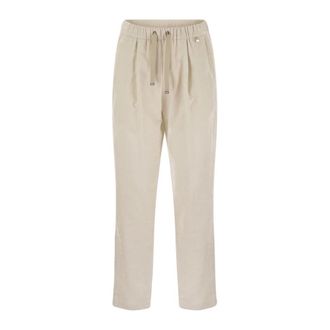 Herno Hose mit Bundfalten und Kordelzug - - Trousers - Damen - Beige - L
