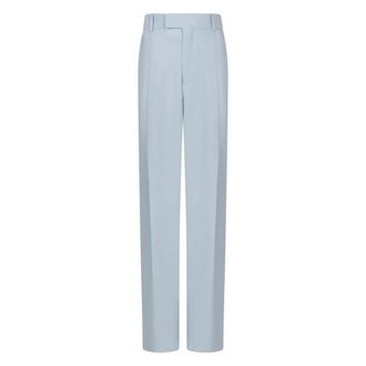 Bottega Veneta Seide Viskose Straight-leg Hose - - Trousers - Damen - Blau - S