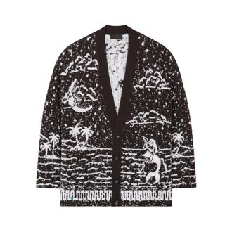 Alanui Ocean Whispers Cardigan mit Palmen-Grafik - - Knitwear - Herren - Schwarzk - M