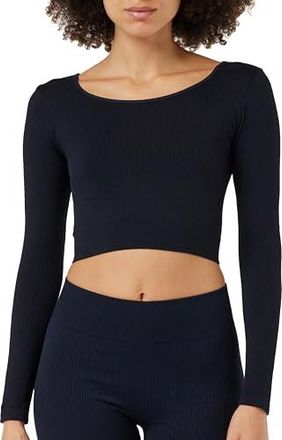 sloggi Ever Infused Aloe Crop Top LS Femme, Black, L