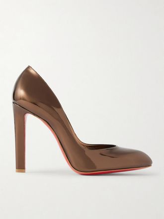 Christian Louboutin Fannylove 100 Metallic Patent-leather Pumps