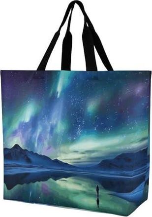 Generic Aurore Bor&eacute;ale Sac Fourre Tout L&eacute;ger Sacs De Courses D&eacute;contract&eacute; Sac &Agrave; Bandouli&egrave;re Pour Shopping Gym Quotidienne