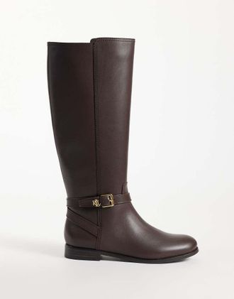Ralph Lauren botte haute Brooke marron-Noir