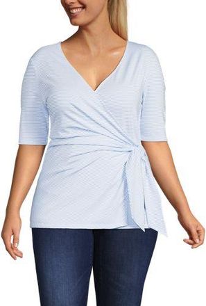 Lands End Shirt in Wickel-Optik, Damen, Größe:56-58 plus, Weiß, by Lands End