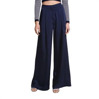 Michael Kors Femme, Pantalons, Bleu, Taille: 32 FR Pantalon large en satin