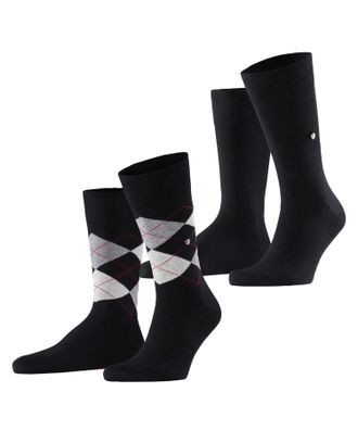 Burlington Herren Socken Everyday Mix Multipack M So Baumwolle gemustert 2 Paar, Schwarz Black 3000, 40-46