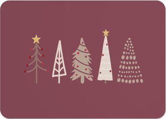 Fabulous Platzsets, weich, Unterseite aus Kork, rote Tischsets - Weihnachtsbäume, Winter, Geschenk für den Weihnachtsmann, großes Format 39,5 x 28,5 cm, 4 Stüc