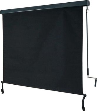 Hhg Neuwertig] Vertikalmarkise HHG 621, Senkrechtmarkise Sichtschutz Außenrollo Rollo, UV-Schutz 50 Stoff 250x180cm, schwarz