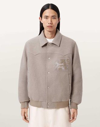 AllSaints Royce - Jacke in Mausbraun-Brown