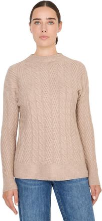 Cecil Damen 3015558 Pullover Mit Zopfmuster, Sandalwood Beige Melange, XL EU