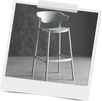 Generic Stapelbare Barhocker (76 cm) mit R&uuml;ckenlehne, stapelbare Kunststoff-Thekenst&uuml;hle, armlose, hohe Hocker mit Fu&szlig;st&uuml;tze f&uuml;r K&uuml;che und Essbereich