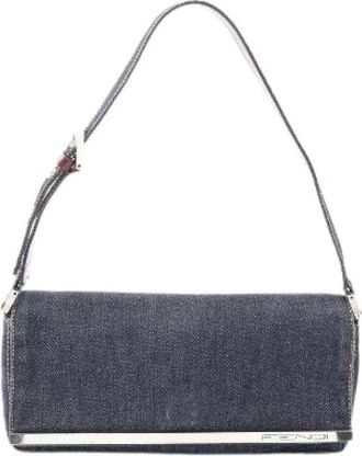 Fendi Sac bandouli&egrave;re en jean et cuir Pre-owned - Femme - Pre-owned - Bleu - Taille: ONE Size