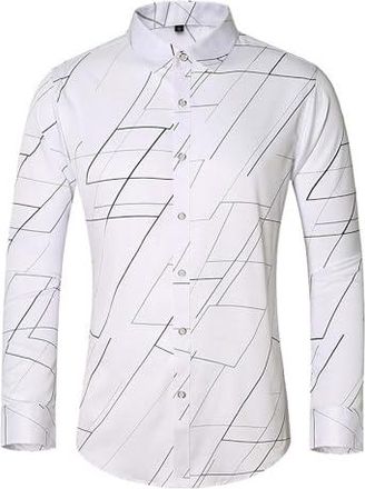 Generic Chemise d&eacute;t&eacute; &agrave; Manches Longues pour Homme Coupe ajust&eacute;e Stretch Business D&eacute;contract&eacute; Grande Taille Design &eacute;l&eacute;gant Respirant L&eacute;ger