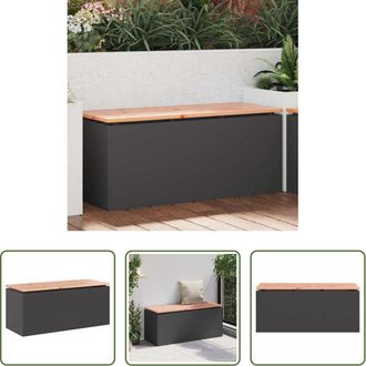 vidaXL Holzbank - Gartenbank Schwarz 100 x 40 x 43 cm