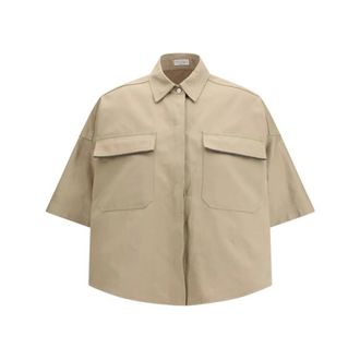 Brunello Cucinelli Damen, Blusen & Hemden, Beige, SGr&ouml;&szlig;e
