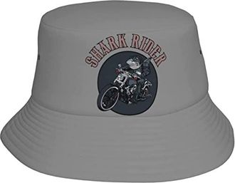 Generic Mode Chapeau Bob Un Requin à Moto Chapeaux de Soleil de Plage Casual Bonnet de Soleil pour Hommes Sports Femmes