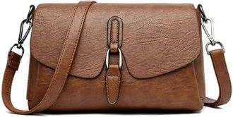 Generic Sac &agrave; main fourre-tout en cuir pour femme avec poign&eacute;e sur le dessus et pochette assortie, marron, Taille unique
