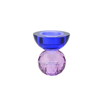 Gift Company Sari, Kristallglas, Kerzenhalter/Teelichthalter, Kugel/Cabochon, Flieder/blau, gs, 8x9x8cm