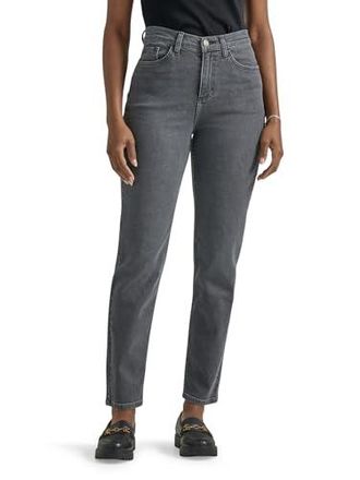 Lee Legendary High Rise Mom Jean, Noir d&eacute;lav&eacute;, 48 Femme