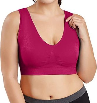 Generic Soutien-gorge Plus Soutien-gorge Taille Ultra Mince Full Cup Tops Grande Couleur Sport Femme Soutien-gorge Chemisier Femme, Rose, S