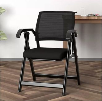 Generic Ergonomischer Stuhl mit Mittellehne und gepolstertem Stoffsitz, Stapel- und Faltdesign, gepolsterte Armlehnen, vielseitiger B&uuml;ro- und Esszimmerstuhl i