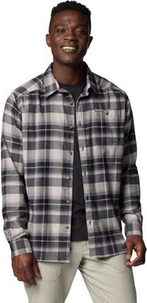 Columbia Cornell Woods Flannel Long Sleeve Shirt Chemise à Manches Longues, Tartan Multicolore Classique Noir/Gris, S Homme