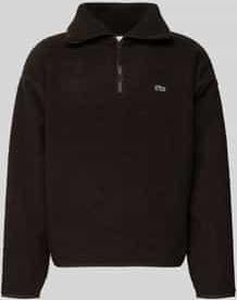 Lacoste Relaxed Fit Sweatshirt mit Troyer Kragen aus warmen Fleece