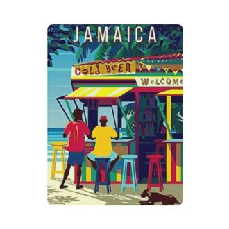 IUBBKI Jamaika Karibik Blechschild Metallschild Kunst zum Aufhängen Eisen Malerei Retro Haus Küche Garten Garage Wanddekoration