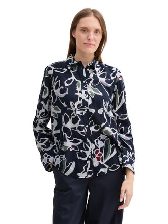 Tom Tailor Damen Hemdbluse mit Muster, 36554 - Painterly Floral Design, 36