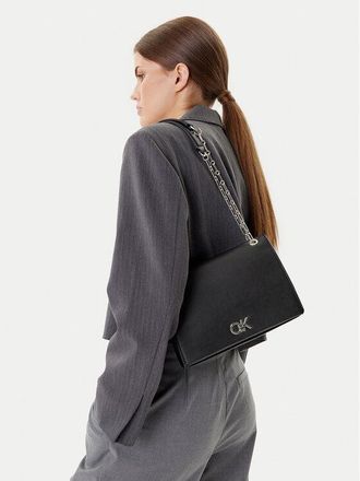 Calvin Klein Handtasche Re-Lock Medium Chain LV04F3104G Schwarz