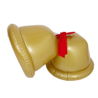 BESPORTBLE SOLUSTRE 2st&uuml;cke Aufblasbare Riesige Glocke mit Schleife als Weihnachtsgartendekoration oder Christbaumschmuck Aufblasbarer Weihnachtsschmuck f&uuml;r Fest